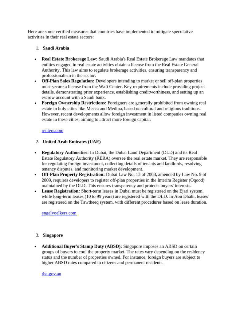 Global Real Estate Speculation Measures | PDF | Lease | Taxes