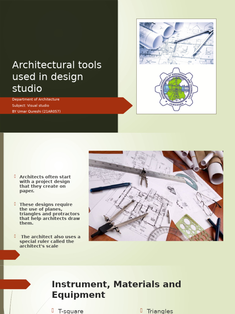 Architectural Tools Used in Design Studio | PDF | Technical Drawing ...