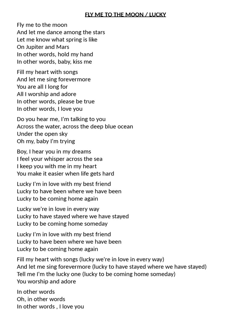 FLY ME TO THE MOON | PDF