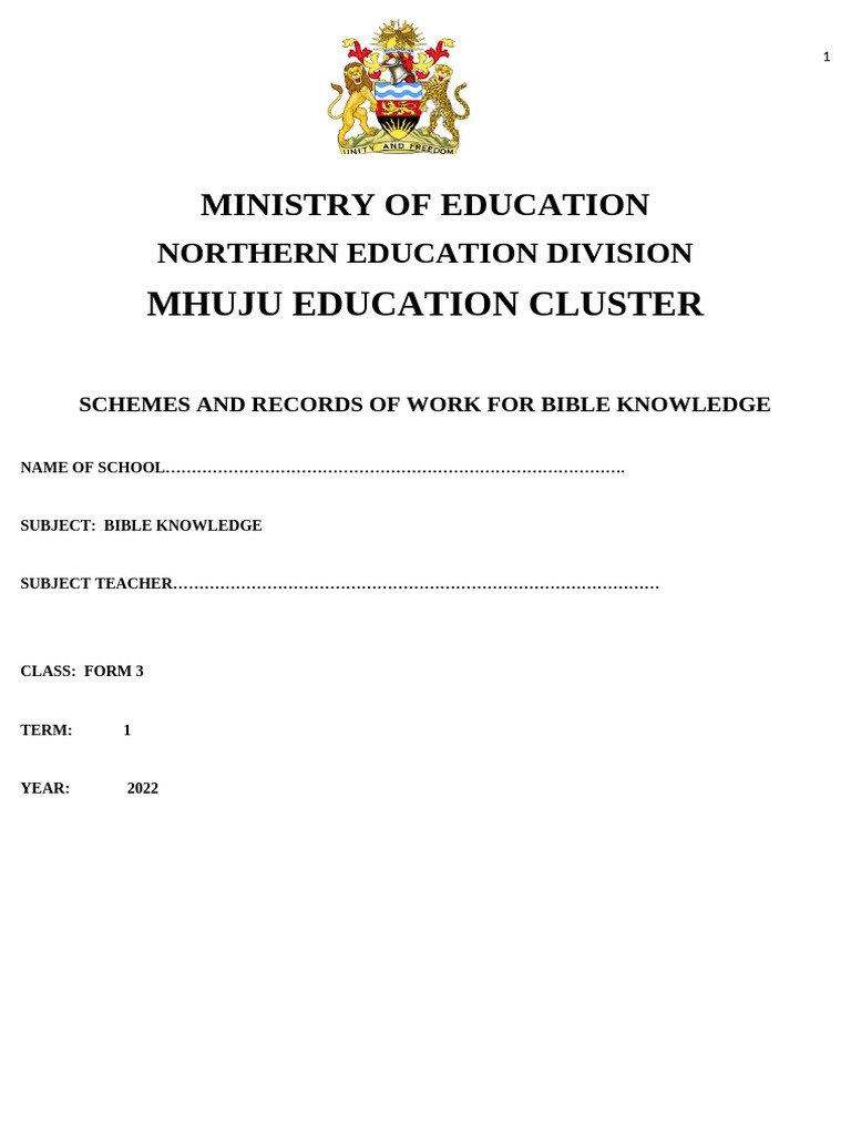 Cluster Scheme - BK Form 3 | PDF | Jesus | Educational Assessment
