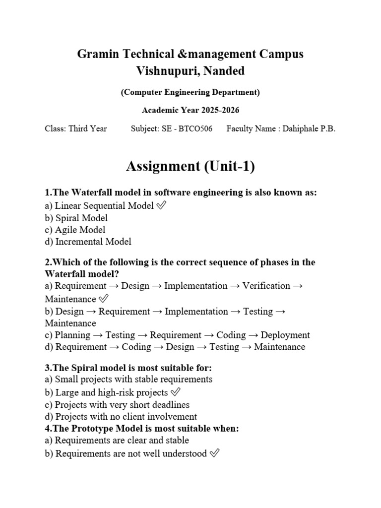 Software Engineering Assignment 2025-2026 | PDF