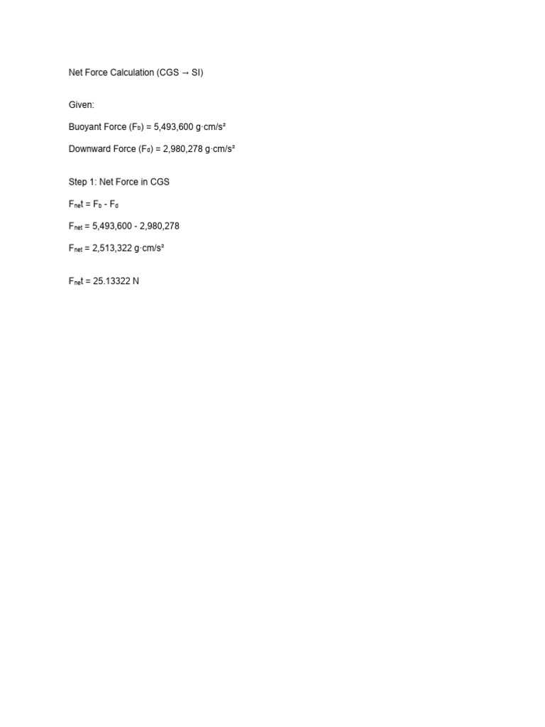 Net Force Calculation | PDF