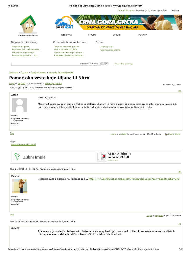 Pomoć Oko Vrste Boje Uljana Ili Nitro | PDF