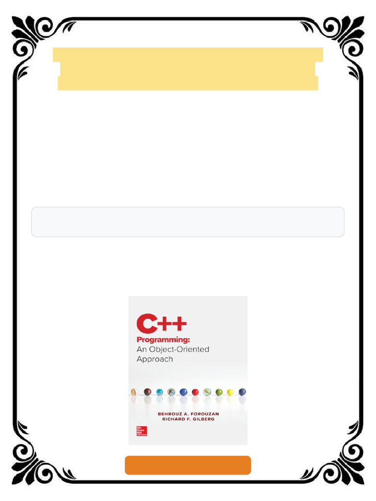 C++ Programming: An Object-Oriented Approach, 1e ISE 1st Edition ...