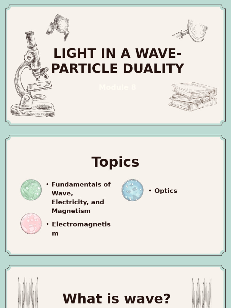 Module 8 Light in a Wave Particle Duality | PDF | Waves ...