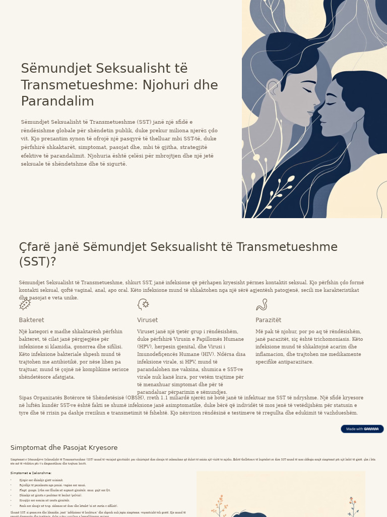 Semundjet Seksualisht Te Transmetueshme Njohuri Dhe Parandalim | PDF