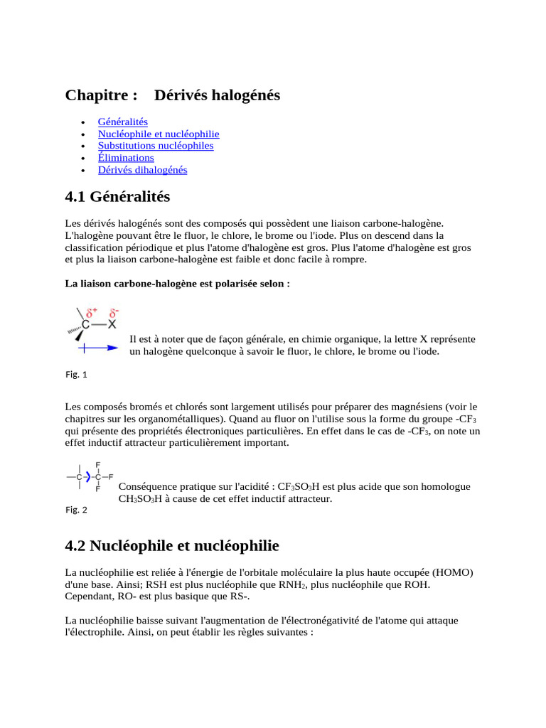 Dérivés Halogénés : Substitutions et Éliminations | PDF | Liaison ...