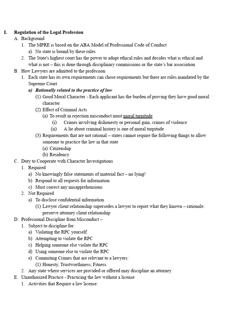 MPRE Outline | PDF | Attorney–Client Privilege | Confidentiality