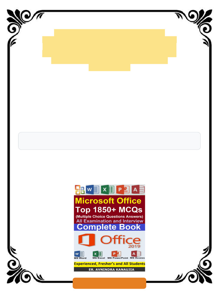 Microsoft Office Top 1850 Multiple Choice Questions Answers MCQs for ...