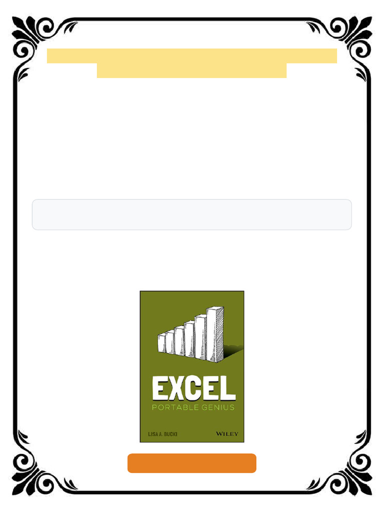Excel Portable Genius Lisa A. Bucki ebook pdf included edition | PDF ...
