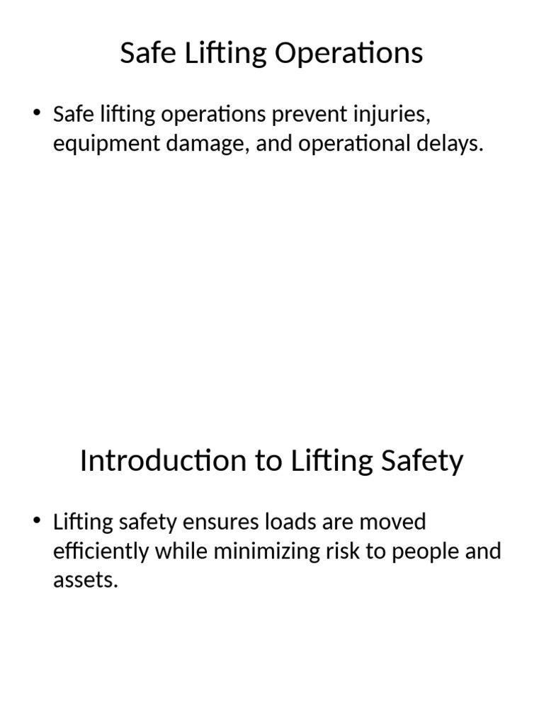 Safe Lifting Operations Presentation | PDF
