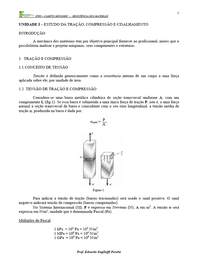 Tração, Compressão e Deformação em Materiais | PDF | Estresse (Mecânica ...