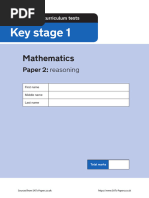 2025 KS1 Mathematics Test Mark Schemes | PDF | Mathematics