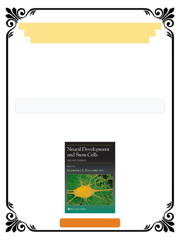Neural Development and Stem Cells Contemporary Neuroscience Second ...
