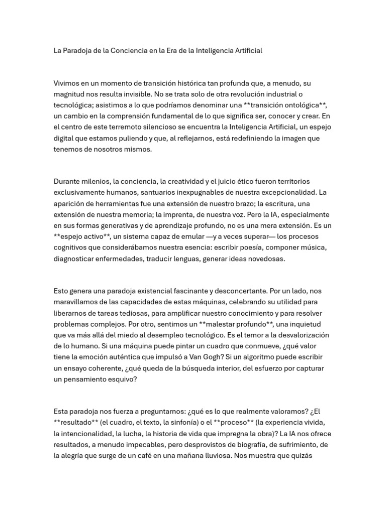 La paradoja de la conciencia en la era de la inteligencia artificial-1 ...