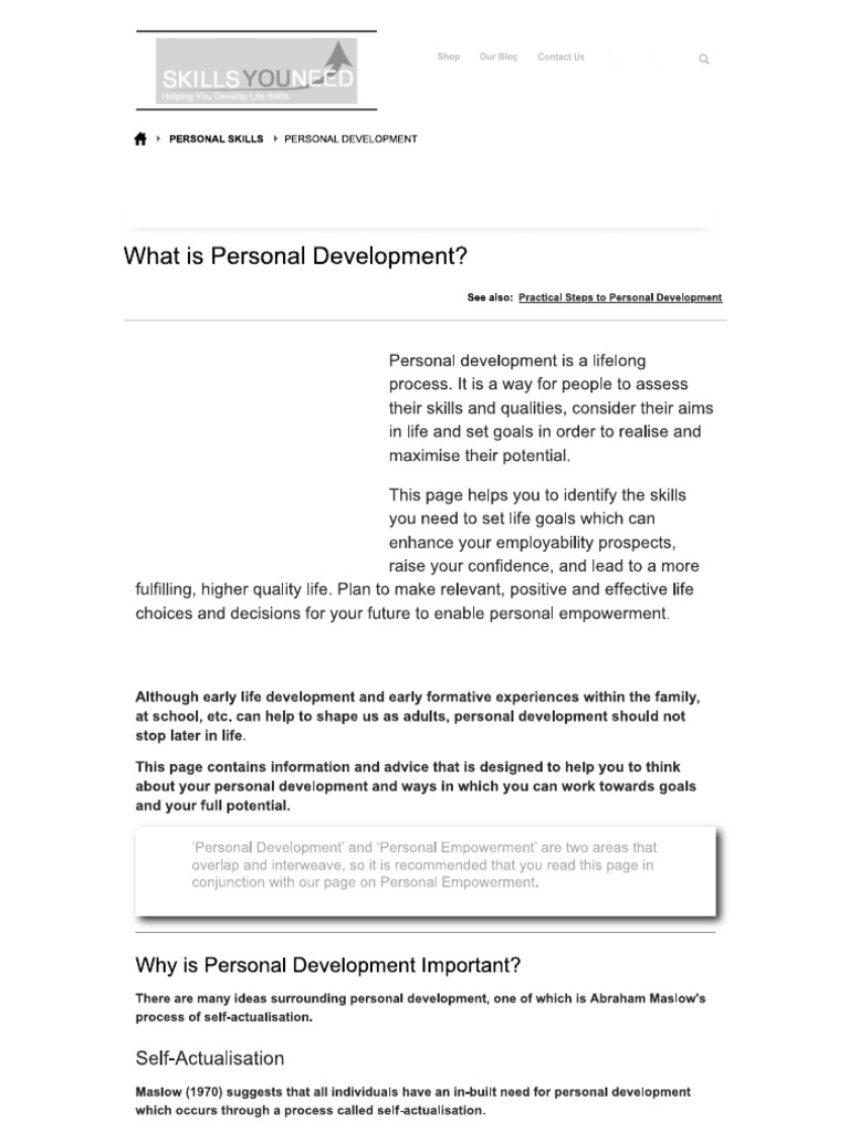 1 Personal Development | PDF