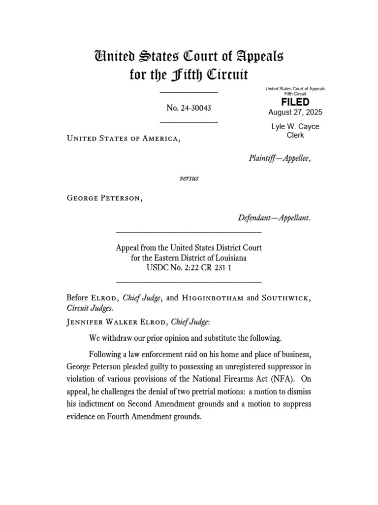 United States v. Peterson Opinion 12-9-25 | PDF | Concealed Carry In ...