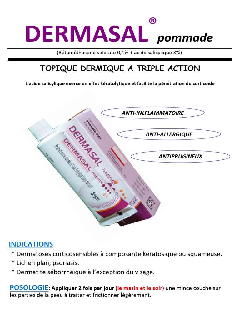 Pommade Dermasal® : Traitement des dermatoses | PDF