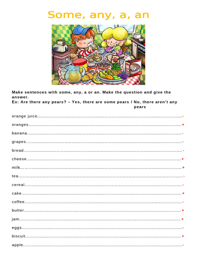 Some Any a an Quantifiers Grammar Drills Icebreakers Oneonone ...