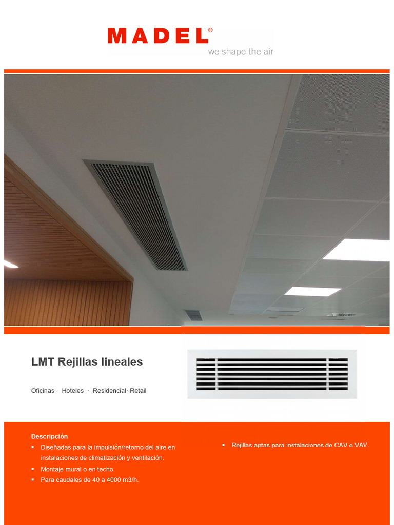 Rejillas Lineales para Climatización | PDF | Materiales de construcción ...
