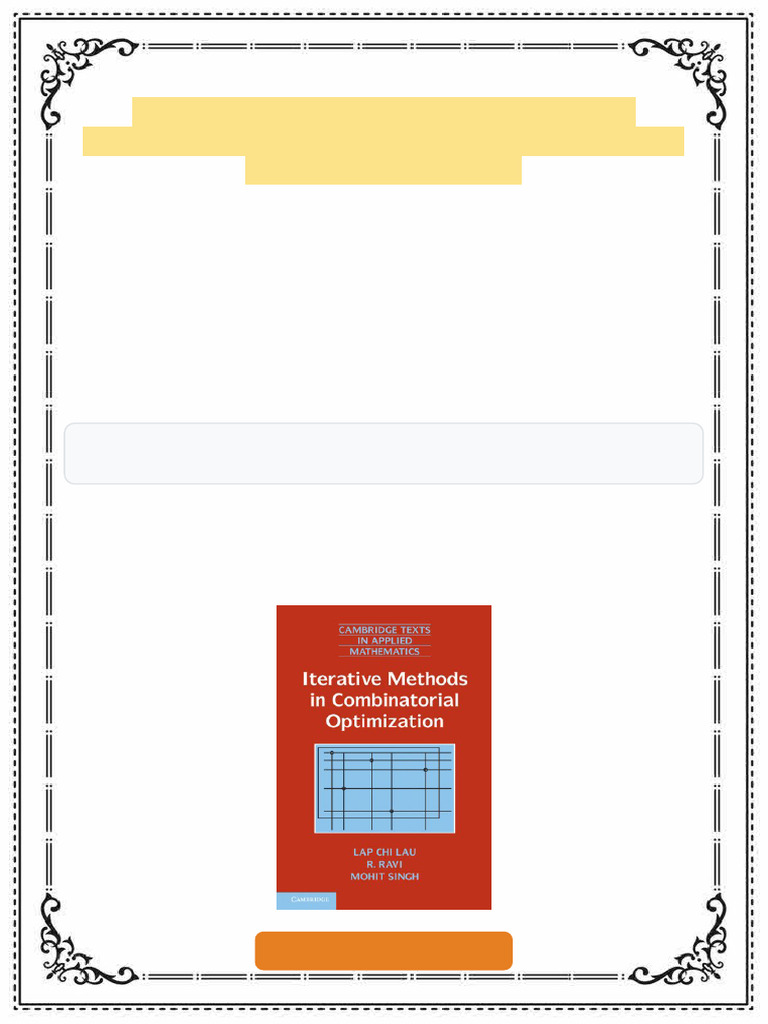Iterative Methods in Combinatorial Optimization 1st Edition Lap-Chi Lau ...