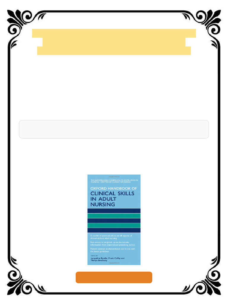 Oxford Handbook of Clinical Skills in Adult Nursing 1st Edition Jacqueline Randle Ebook Fresh ...
