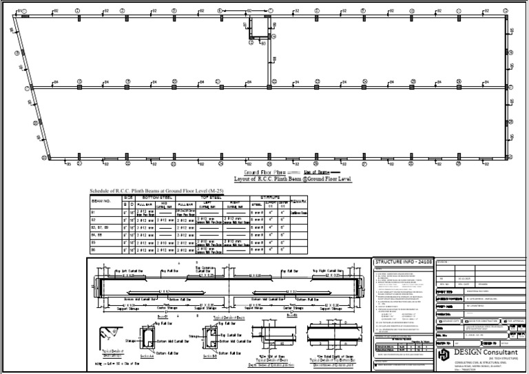 RCC Plinth Beam Layout and Schedule | PDF | Beam (Structure) | Column