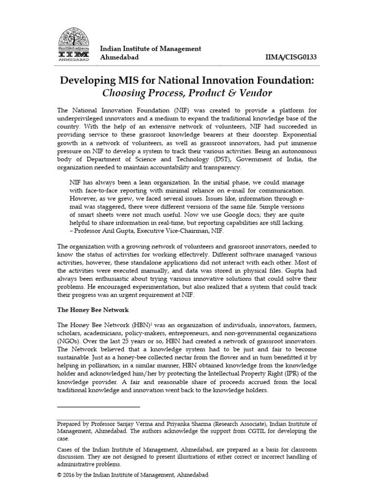 4 Developing MIS For National Innovation Foundation Choosing Process ...