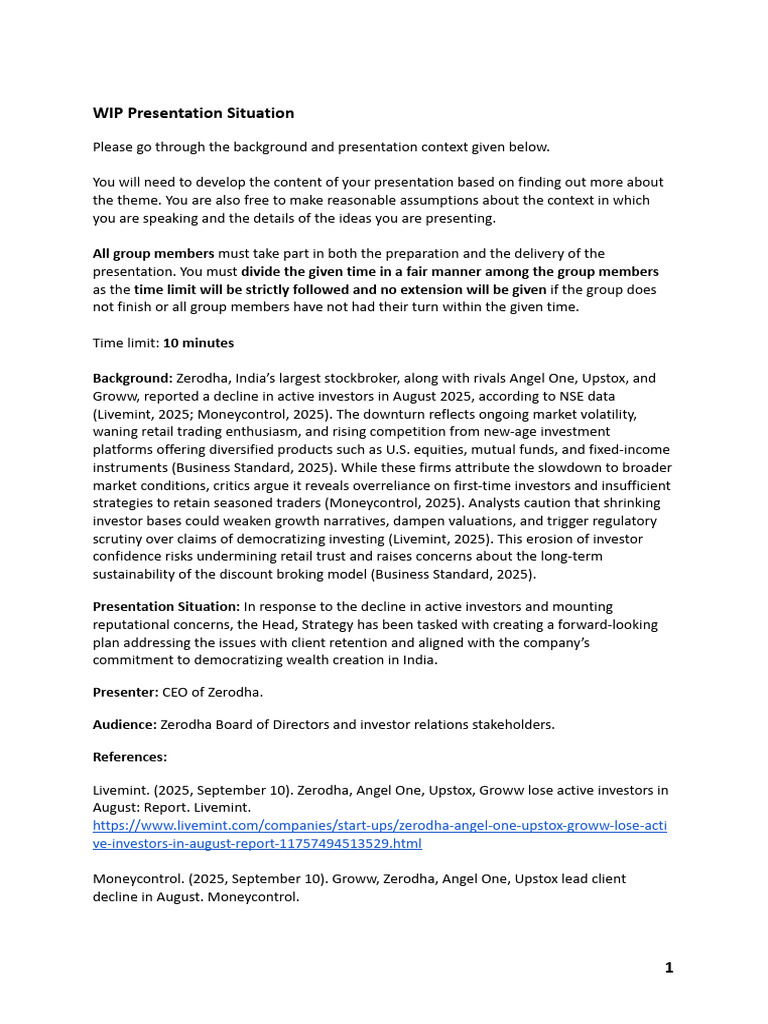 Presenter Situation | PDF | Investing | Private Sector