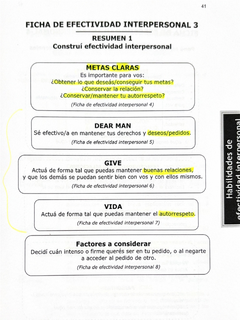 Ficha de Efectividad Interpersonal 3 | PDF