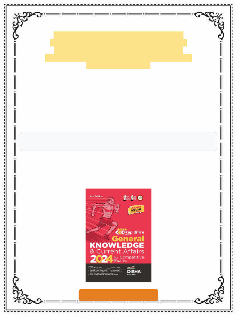 Rapidfire General Knowledge Current Affairs 2024 for Competitive Exams 6th Edition Previous Year ...