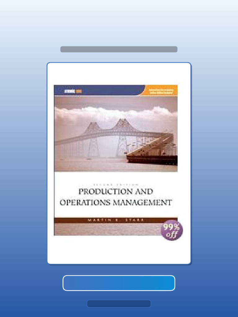 Production and Operations Management 2nd Edition by Starr Ebook and ...