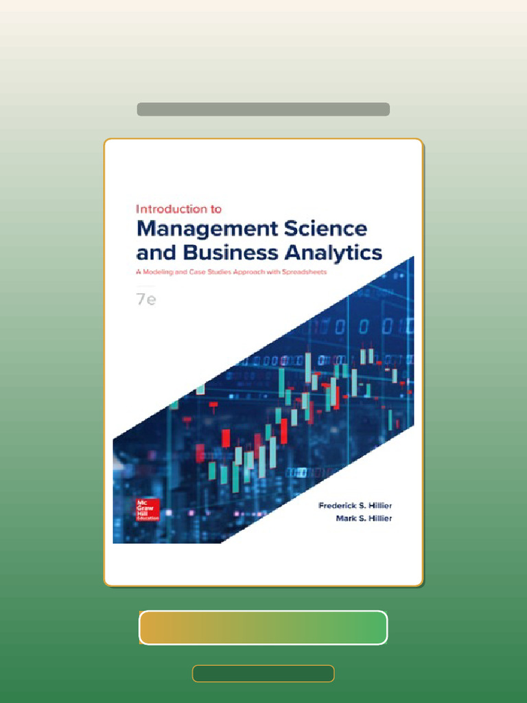 Test Bank for Introduction to Management Science and Business Analytics ...