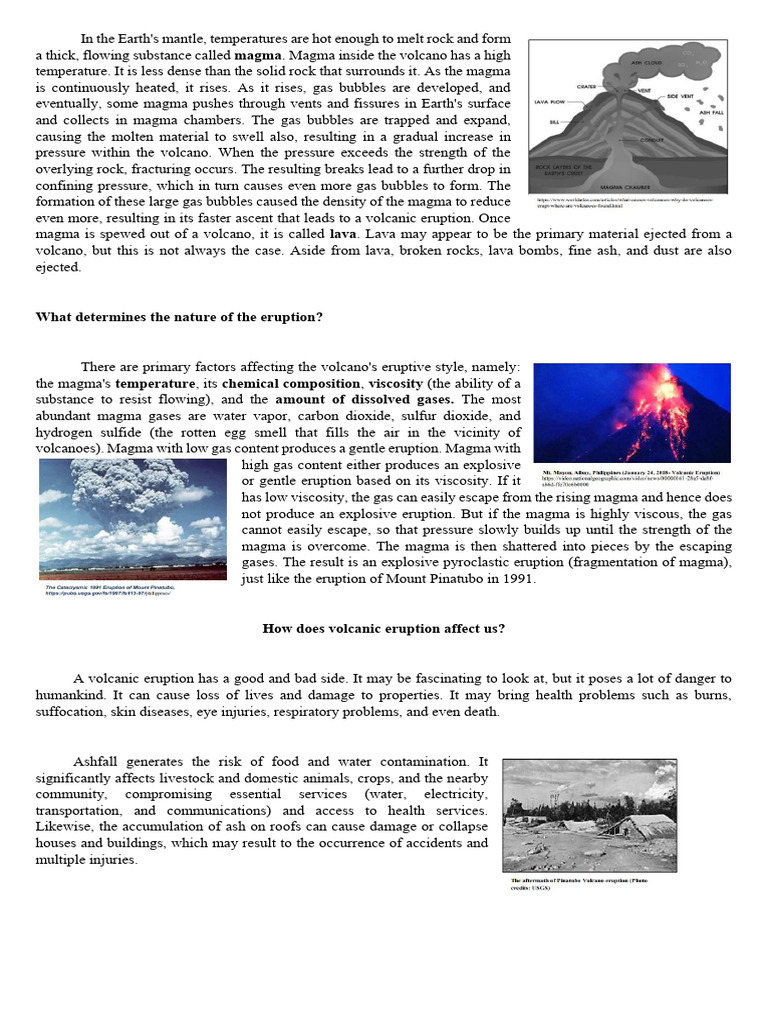 Understanding Volcanic Eruptions and Effects | PDF | Volcano | Magma