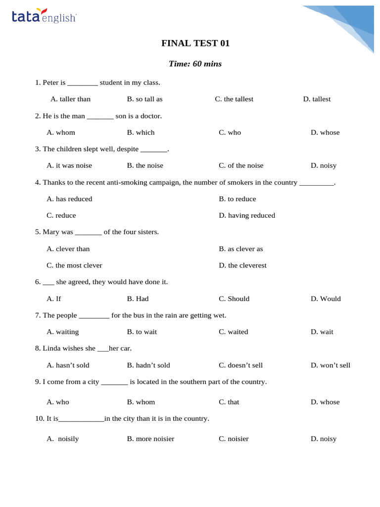 Final Test - Official 01 (1) | PDF