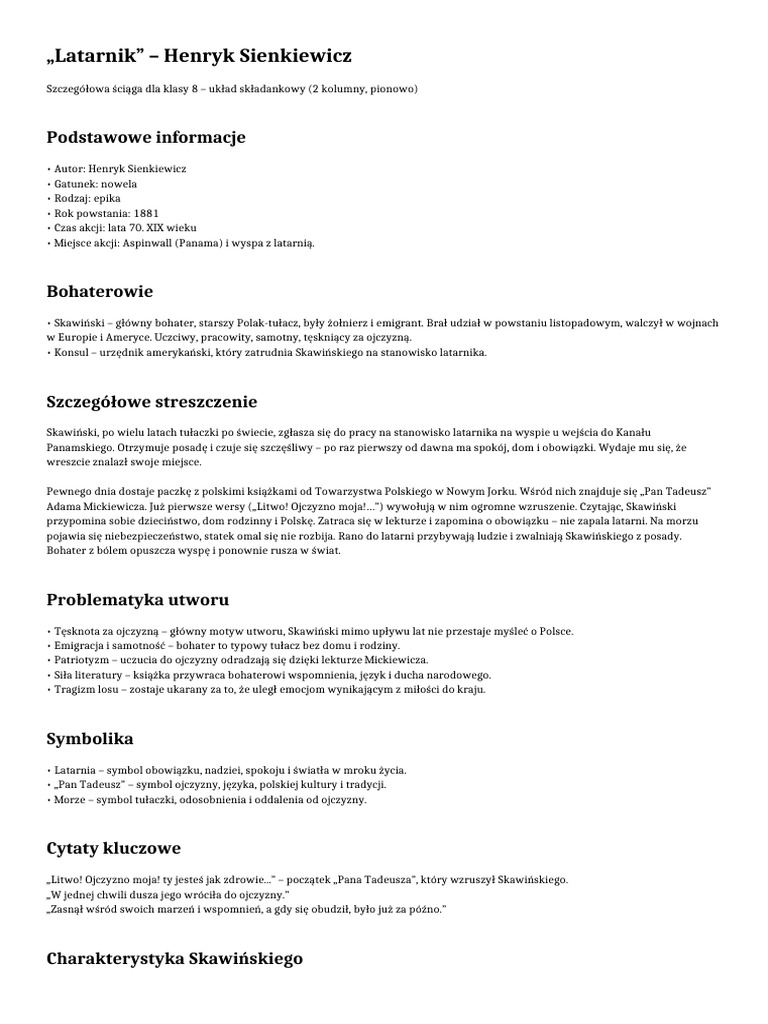 Latarnik Sciaga Skladankowa Pion | PDF