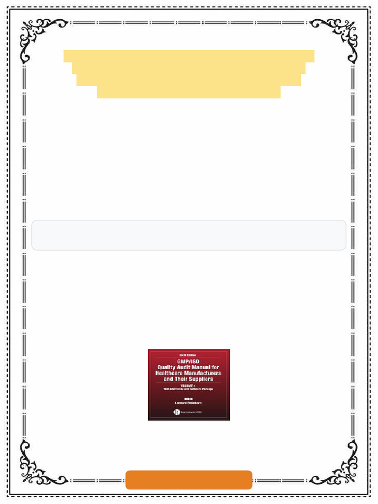 GMP ISO Quality Audit Manual for Healthcare Manufacturers and Their ...