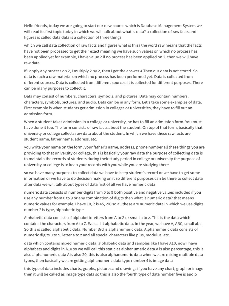 What is Data, Information and Metadata in Urdu_Hindi | PDF | Table ...