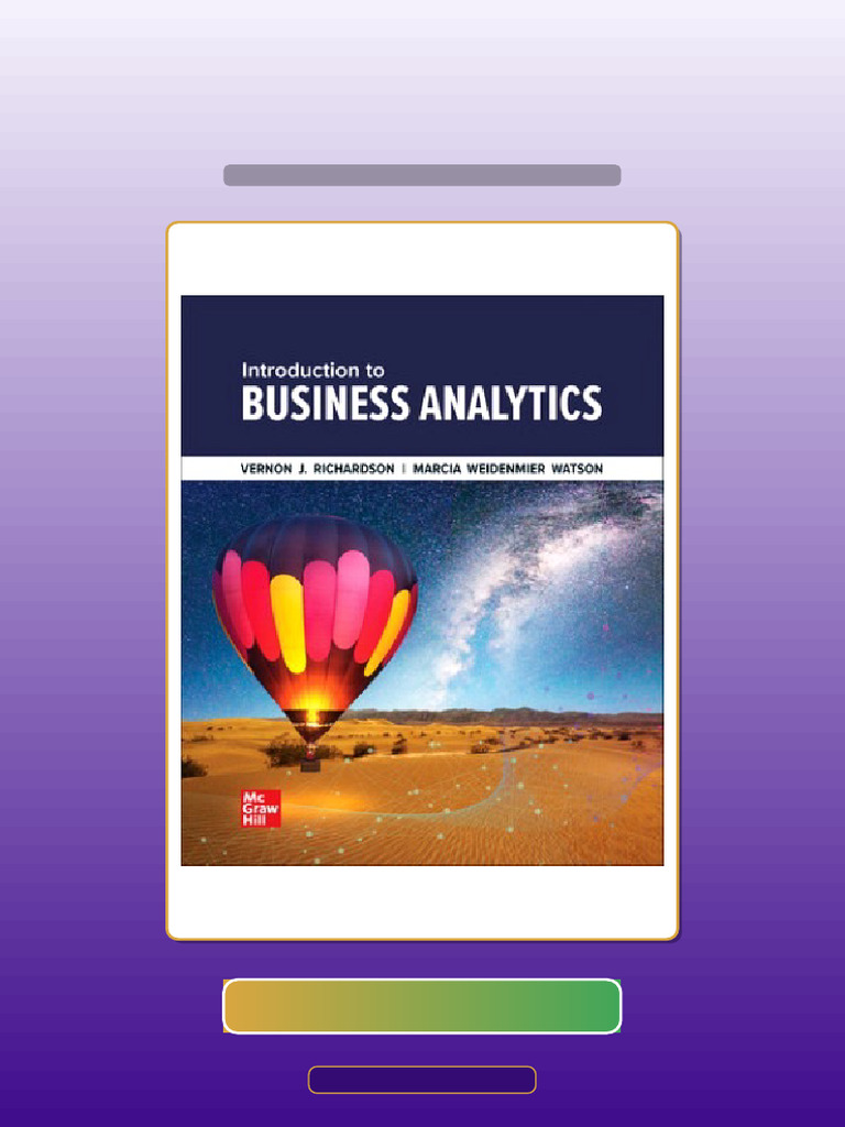 Test Bank For Introduction To Business Analytics 1st Edition Richardson ...
