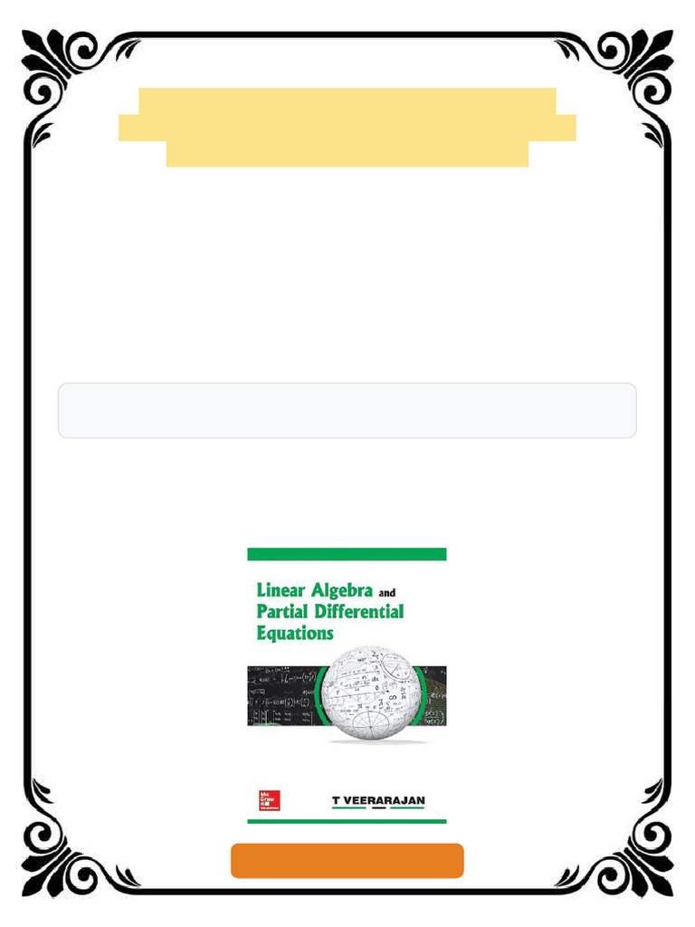 Linear Algebra and Partial Differential Equations T Veerarajan ebook ...