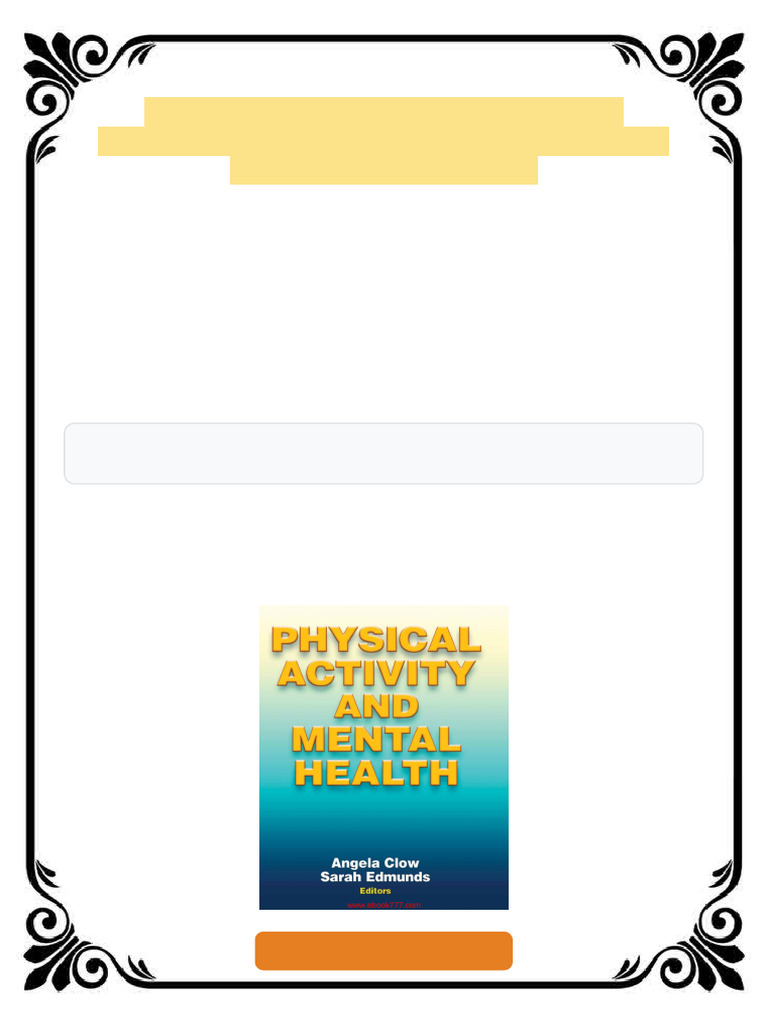 Physical activity and mental health 1st Edition Angela Clow ebook ...