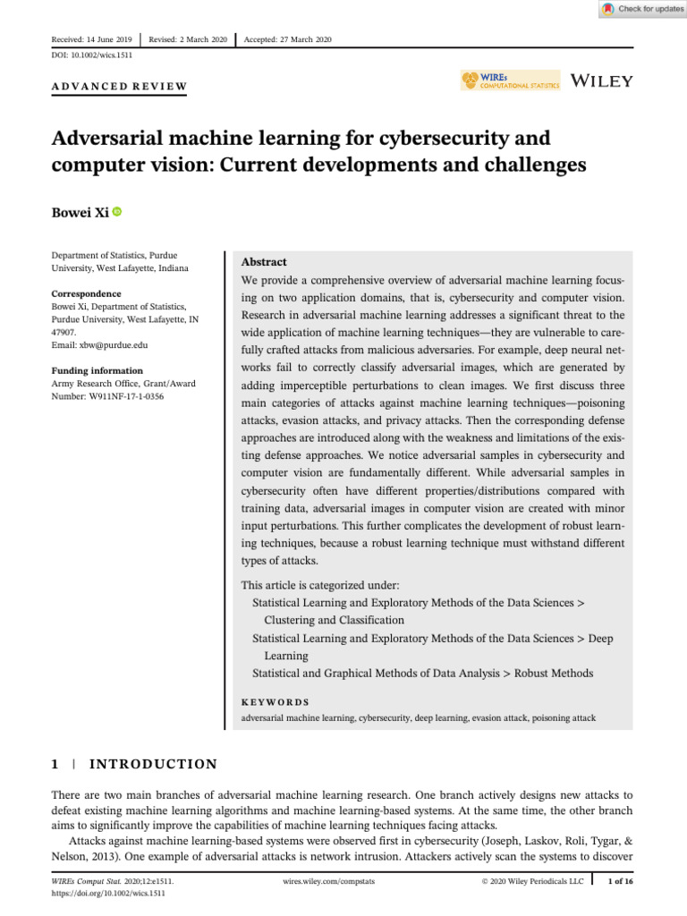 F MMI_2020_04_Adversarial machine learning for cybersecurity and computer vision - Current ...