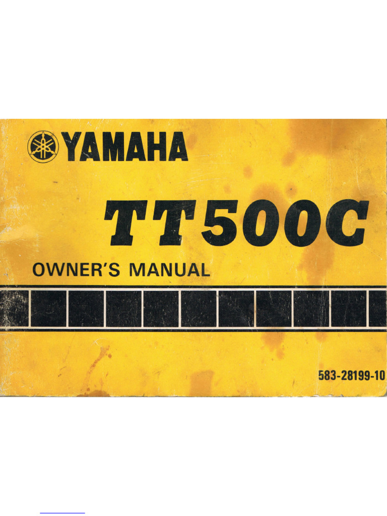 Yamaha TT 500 C Owner's Manual | PDF | Manual Transmission | Clutch