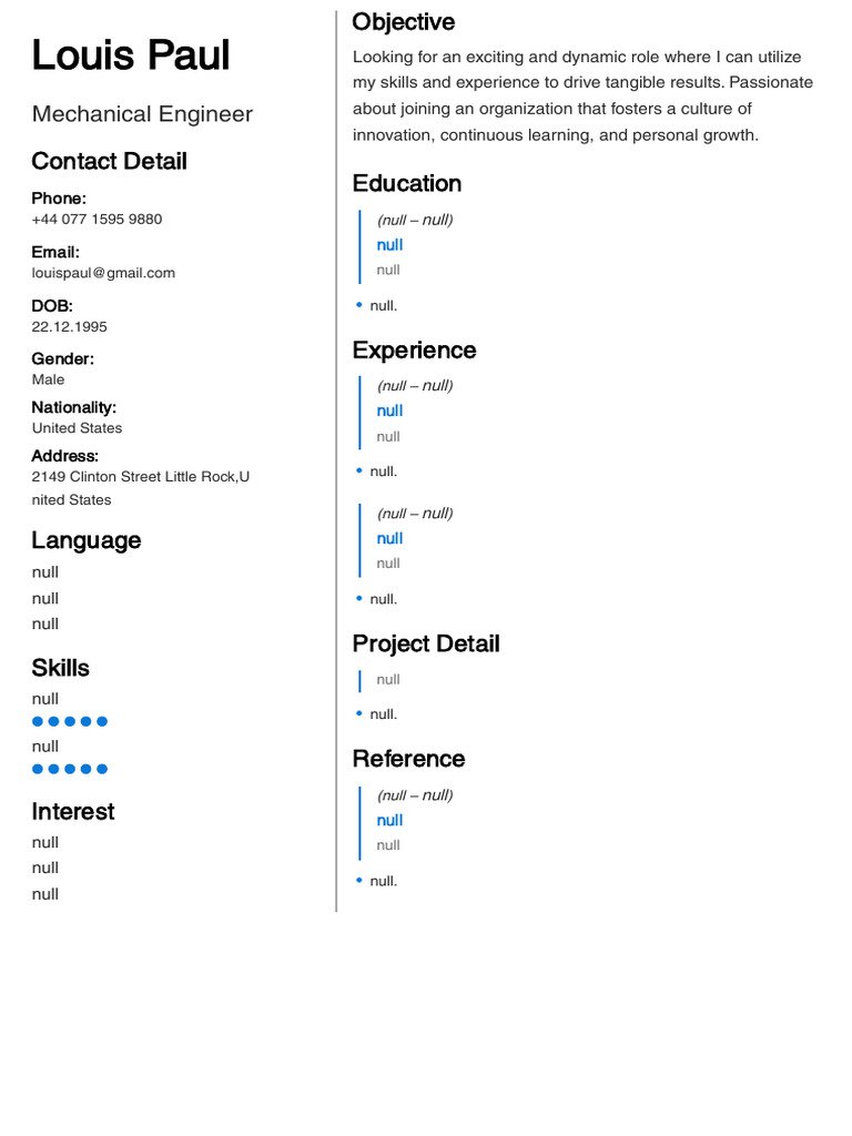 Mechanical Engineer Resume - Louis Paul | PDF