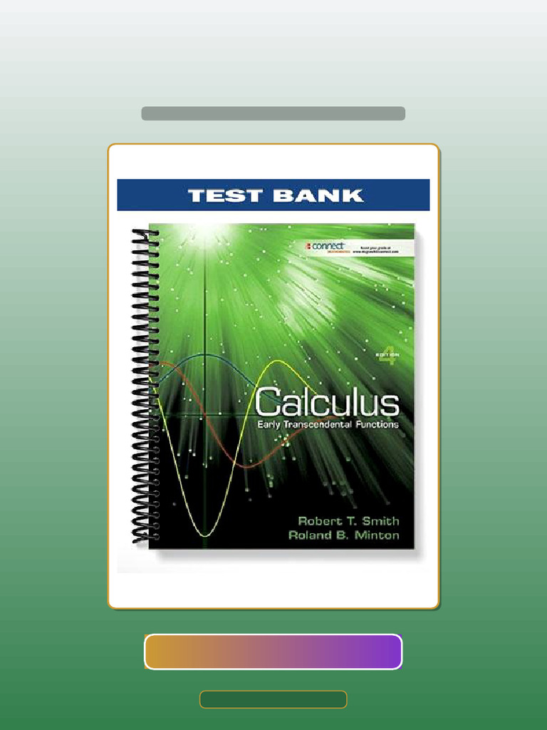 Calculus Early Transcendental Functions 4th Edition by Smith Test Bank ...