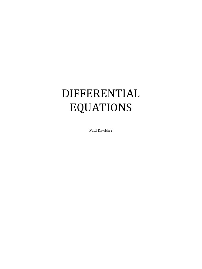 Differential Equations Applications | PDF