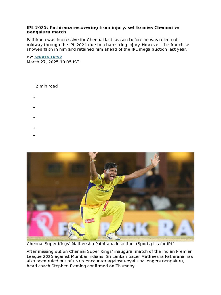 Csk Rcb Research | PDF | Team Sports | Professional Sports Leagues