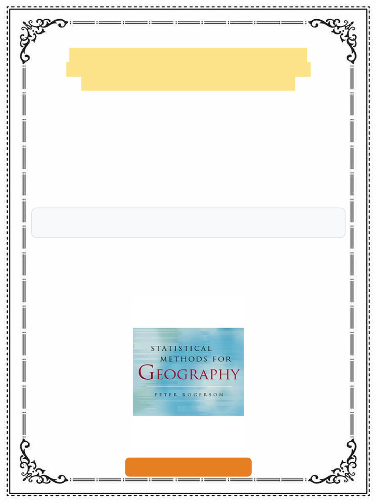 Statistical Methods for Geography 1st Edition Peter A. Rogerson ebook ...
