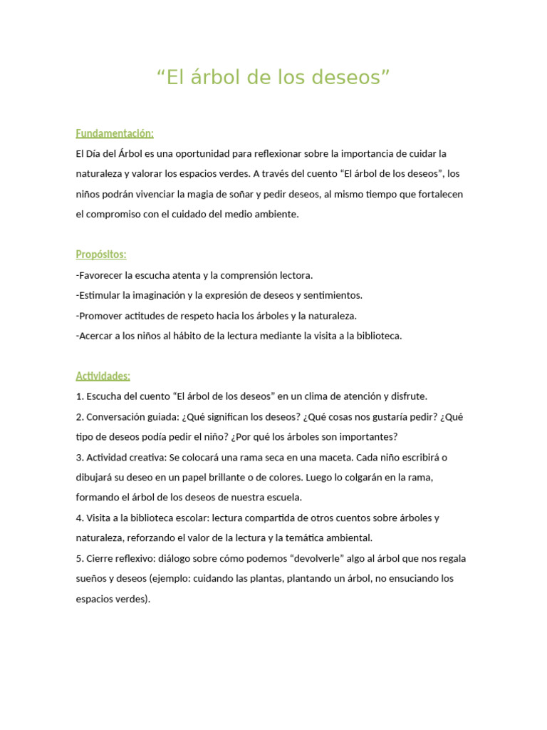 El Árbol de Los Deseos | PDF