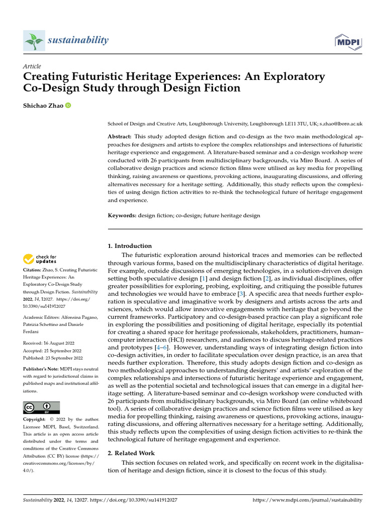 Creating Futuristic Heritage Experiences an Exploratory Co-Design Study ...